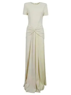 Roland Mouret Twist-detail Short-sleeve Gown - Neutrals