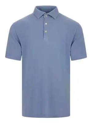 Fedeli Short-sleeve Polo Shirt Blue