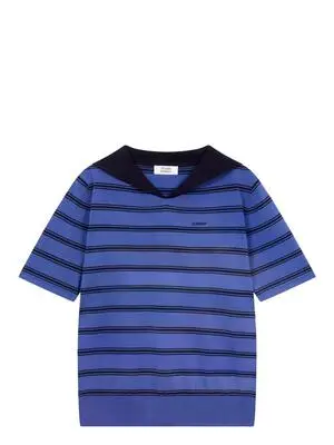 STUDIO TOMBOY Striped Sailor-collar T-shirt - Blue