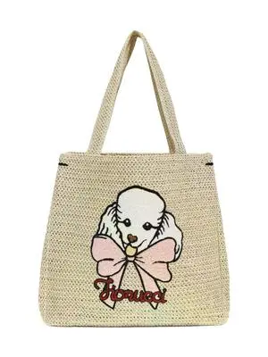Fiorucci Raffia Poodle Tote Bag - Neutrals