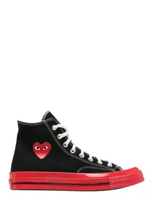 Play Comme Des Garcon X Converse Chuck 70 Hi Sneakers - Black