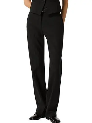 ARGENT Tailored Straight Leg Trousers - Black