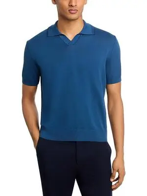 Canali Johnny Collar Cotton Polo Shirt - Blue