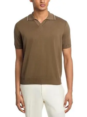 Canali Johnny Collar Cotton Polo Shirt - Brown