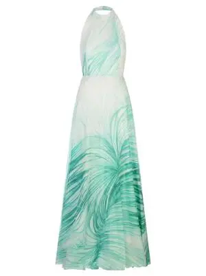 Kiton Floral-print Halterneck Maxi Dress - White