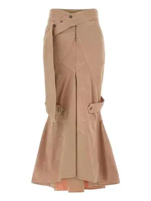 Blumarine Panelled Fishtail Skirt - Neutrals