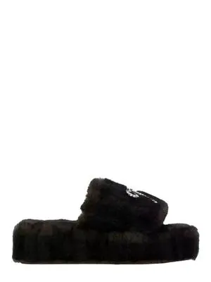 Balenciaga Crystal-embellished Platform Slippers - Brown