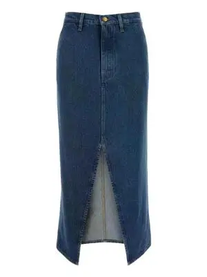 JIL SANDER Front-slit Denim Skirt - Blue