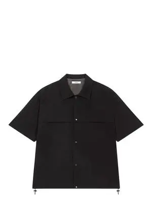 STUDIO TOMBOY Drawstring-hem Short-sleeve Shirt - Black