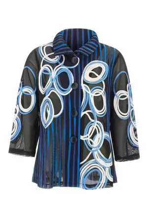 Joseph Ribkoff Embroidered Sheer Blazer - Multicolour