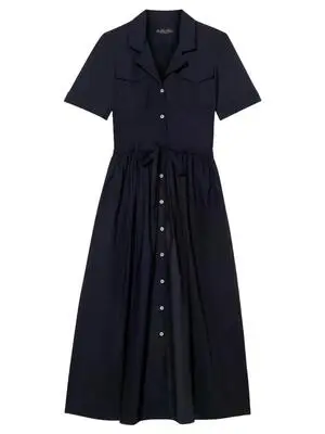 Brooks Brothers Belted Midi Shirt Dress - Blue
