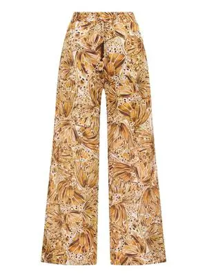 Malìparmi Butterfly-print Trousers - Brown