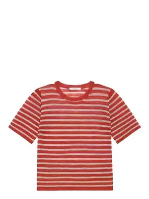Malìparmi Striped Metallic-thread T-shirt - Red