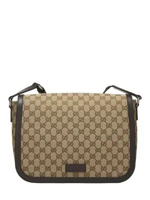 Gucci Original Gg Magnetic Flap Messenger - Brown