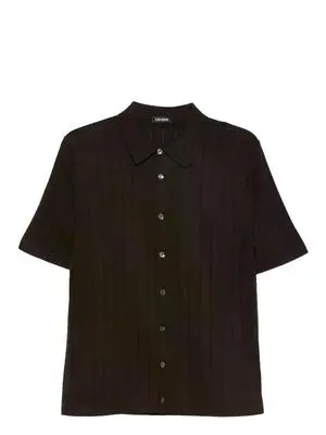 CENERE GB Ribbed Short-sleeves Shirt - Brown