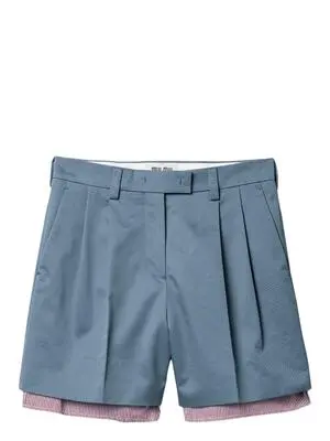 Miu Miu Chino Layered Bermuda Shorts - Blue