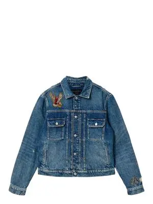 ALLSAINTS Exile Patch Denim Jacket - Grey