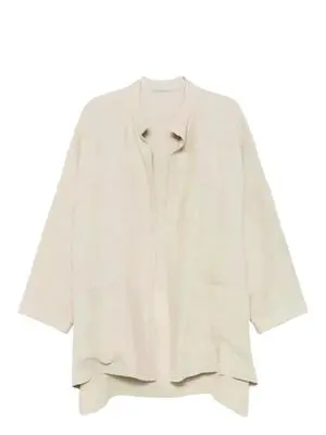 Alberta Ferretti Mandarin-collar Open-front Cardigan - Neutrals
