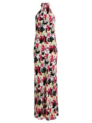 Scanlan Theodore Printed Drape Neck Gown - Multi