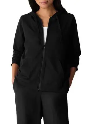 Eileen Fisher Hooded Zip-up Jacket - Black