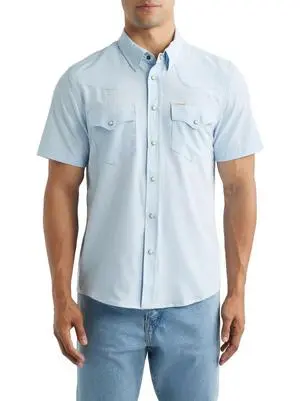Tecovas Performance Western Short Sleeve Button-up Shirt - Sky