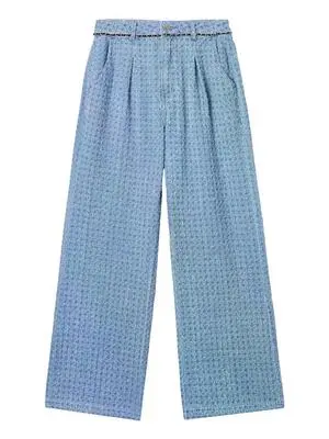 B+AB Textured Pleated Trousers - Blue