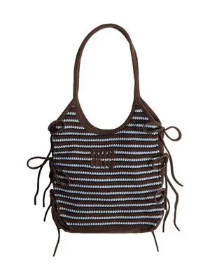 Miu Miu Ivy Crochet Bag - Cocoa Brown/celeste