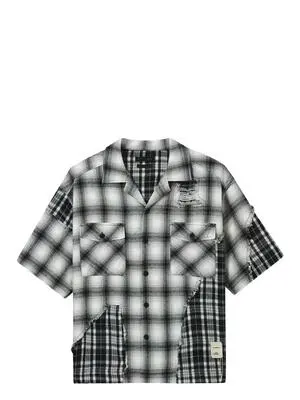 FIVE CM Check Patch Shirt - Black