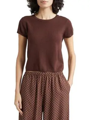 Posse Knit Merino Wool & Cashmere T-shirt - Chocolate