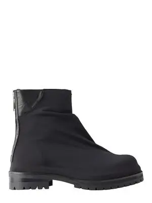 424 Marathons Leather And Jersey Boots - Black