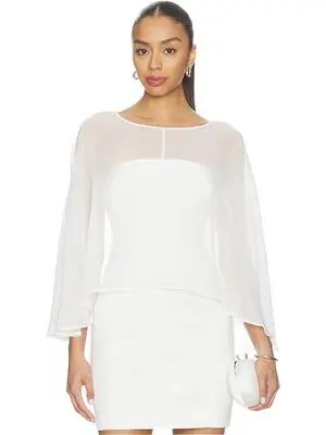 4TH & RECKLESS Edwina Chiffon Cape - Cream