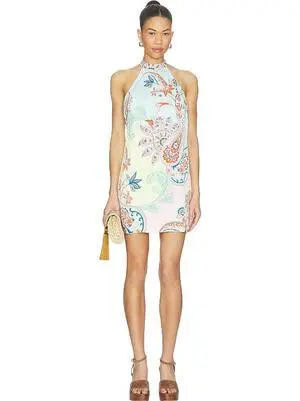 Hemant & Nandita Paisley Print Halterneck Mini Dress - Multi