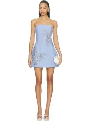 ELLIATT Strapless Mini Dress With Embellished Butterfly Detail - Blue