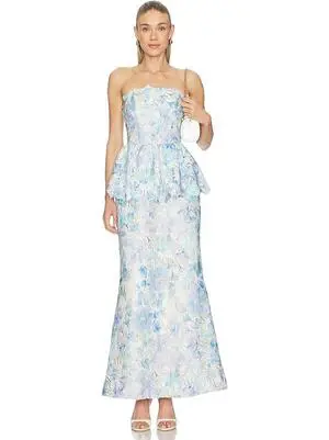 ELLIATT Peplum Gown - Blue Multi