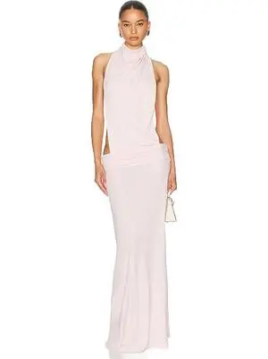 AYA MUSE Ione Halterneck Maxi Dress - Blush