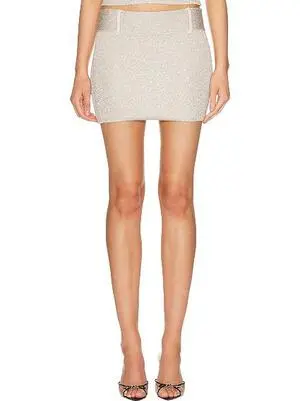 AYA MUSE Metallic Knit Mini Skirt - Silver