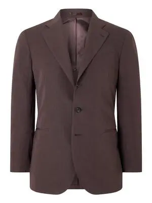 J. MUESER Cotton And Linen-blend Suit Jacket - Brown
