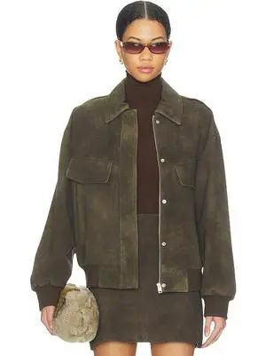 LAMARQUE LAMARQUE Trevanna Suede Jacket Olive