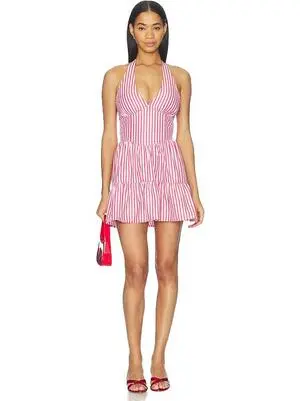 MORE TO COME Davina Halter Mini Dress - Red