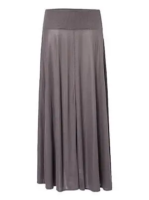 ST. AGNI Gathered-pleat Low-waist Jersey Maxi Skirt - Soot