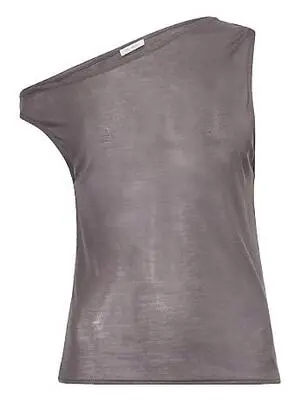 ST. AGNI One-Shoulder Jersey Top Soot