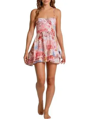 Cosita Linda Lace-up Back Mini Sundress - Multi