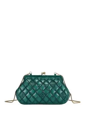 OLD TREND Petunia Small Quilted Leather Crossbody - Teal