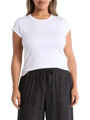 EILEEN FISHER Ribbed Organic Cotton Crewneck T-Shirt