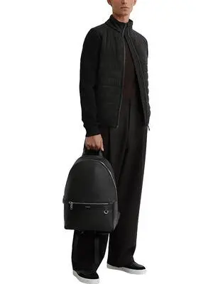 REISS Bram Zip Through Funnel Jacket - Black