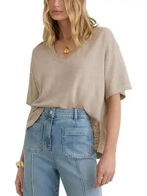 REISS Ember Tee - Stone Neutral