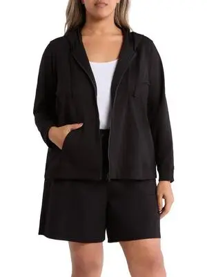 Eileen Fisher Hooded Zip Jacket - Black