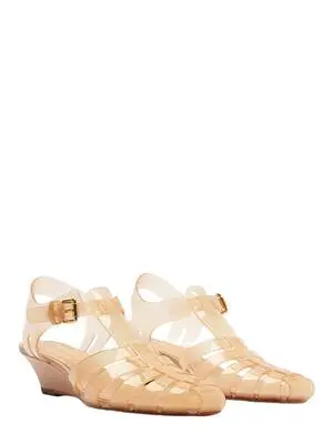 Farm Rio Fisherman Kitten Wedge Sandals - Blush