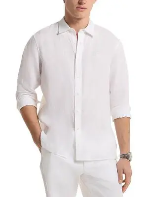 Michael Kors Classic Fit Linen Shirt - White