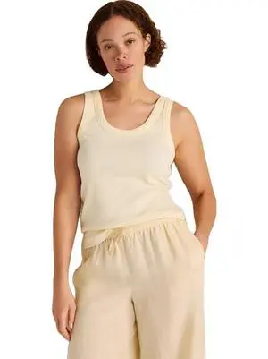 HAVEN WELL WITHIN Organic Cotton Scoop Neck Tank - Straw
